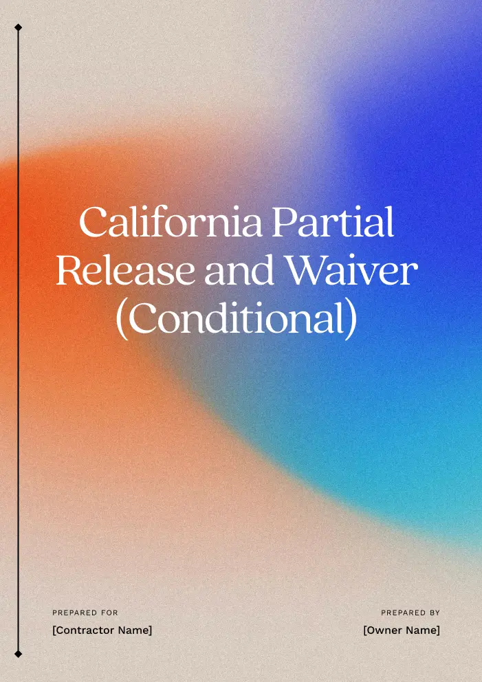 California Partial Release and Waiver of Liens (Unconditional) | LegalZoom