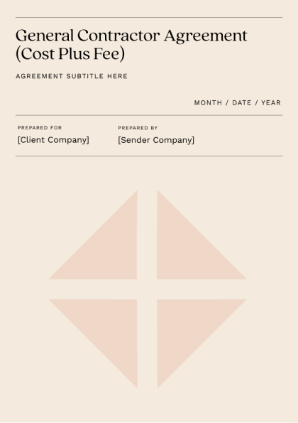 California General Contractor Agreement (Cost Plus Fee) - Free Template ...