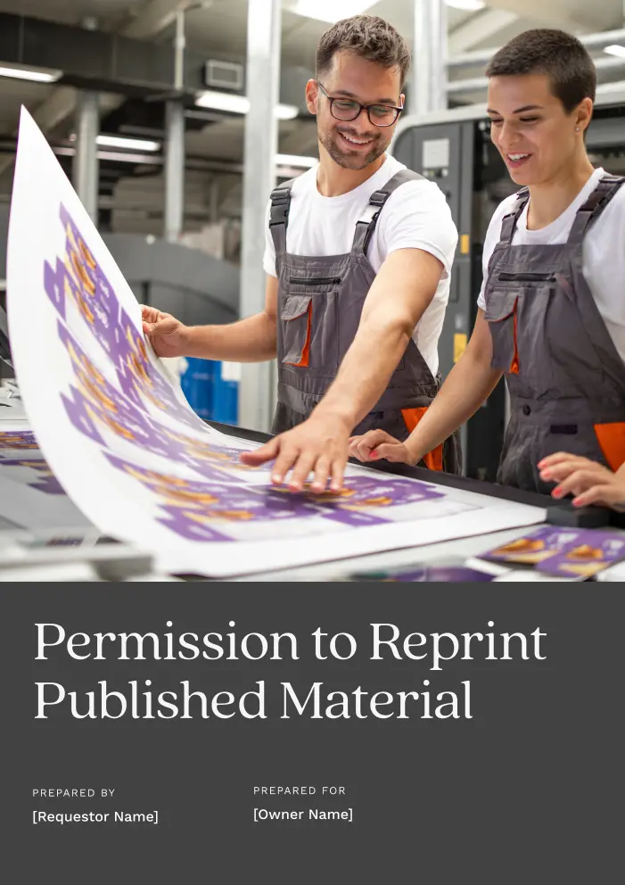 Request for Permission to Reprint Published Material - Free Template ...