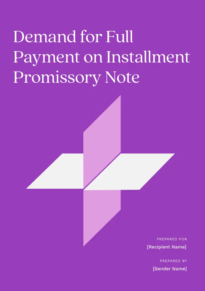 Notice of Default on Installment Promissory Note - Free Template ...