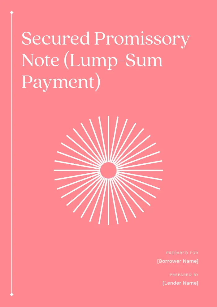 Unsecured Promissory Note (Interest-Only with Balloon Final Payment ...